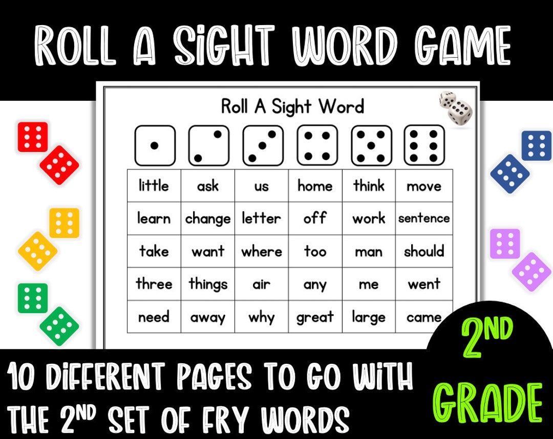 Roll A Sight Word Game Sight Word Practice for the Second Set of 100 ...