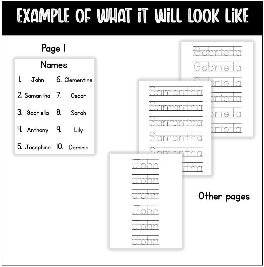 Editable Name Pages - Downloadable File for Students and Teachers to ...
