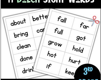 Second Grade Dolch Sight Words Downloadable | Second Grade Flash Cards ...