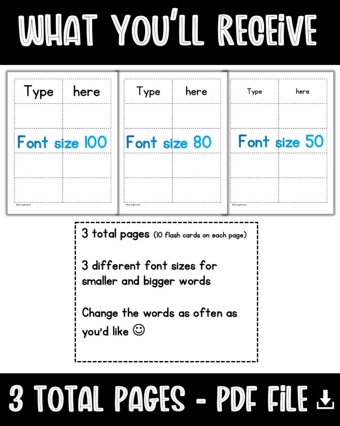 Editable Flash Cards With Dotted Lines 10 per Page Flashcards Template ...