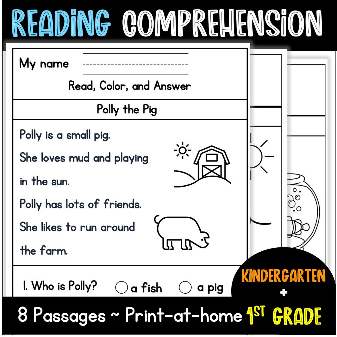 Read, Color & Answer - Reading Comprehension Passages for Early Readers ...