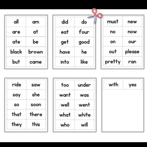 Kindergarten Dolch Sight Words Downloadable | Kindergarten Flash Cards ...