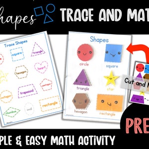 Matching Shapes Downloadable Tracing Shapes Drawing Shapes Preschool ...