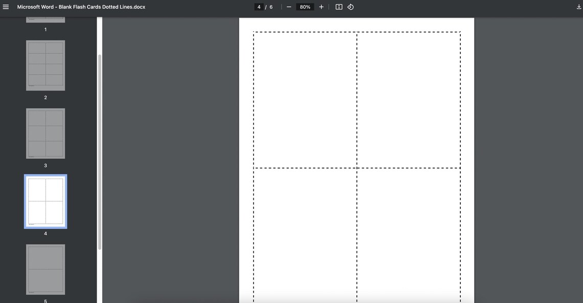 Blank Flash Cards With Dotted Lines | Printable Flashcards ...