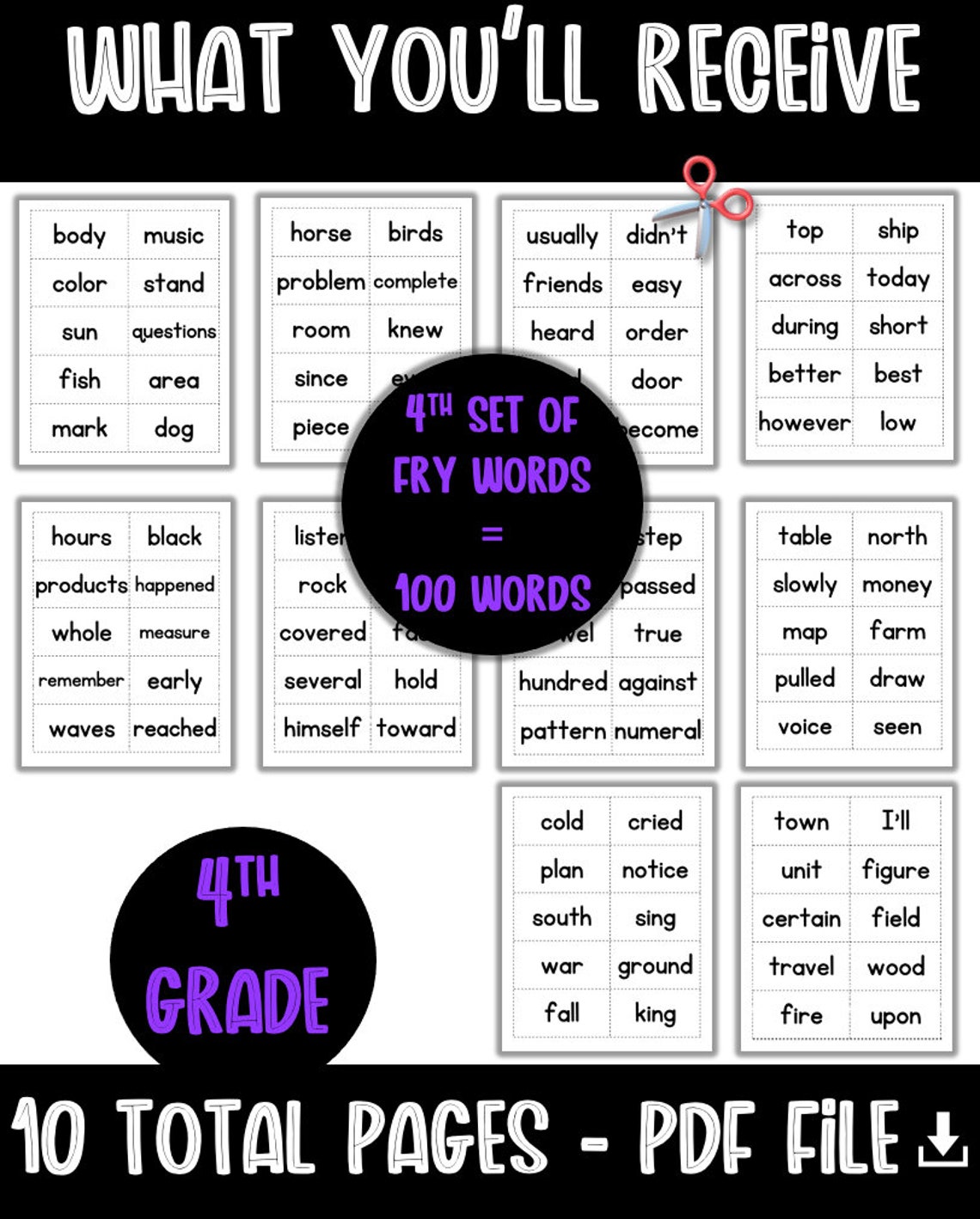 BUNDLE 300 Fry Sight Words Downloadable | Fry Sight Words Printable ...