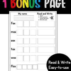 CVC -ax Word Family Worksheets | CVC Words | Kindergarten Reading ...