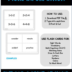 Editable 3x5" Flash Cards With 5 Different Fonts | Flashcards Template ...