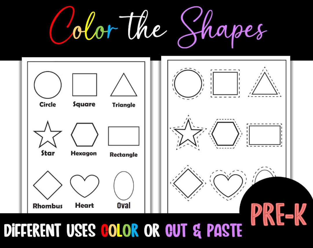 Color the Shapes Downloadable | Shapes Printable | Shapes Worksheet ...