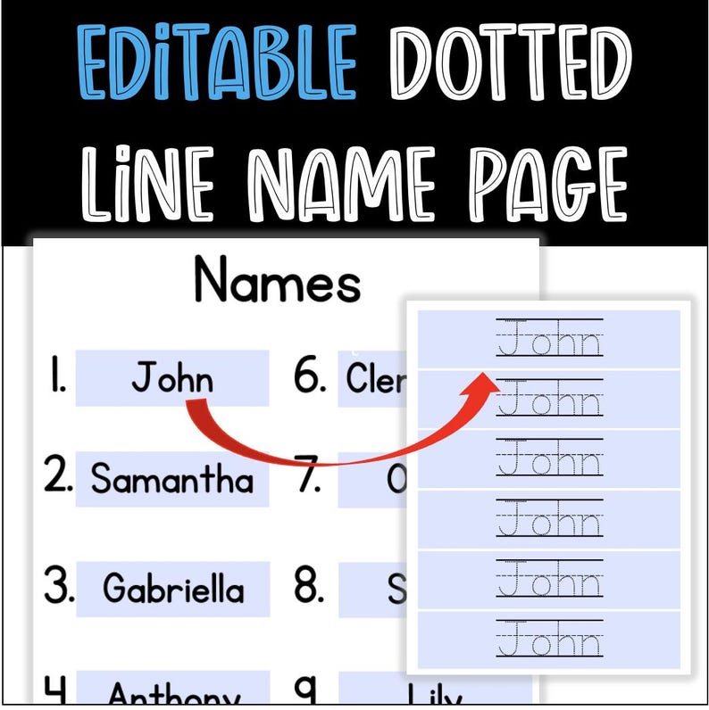 Editable Name Pages - Downloadable File for Students and Teachers to ...
