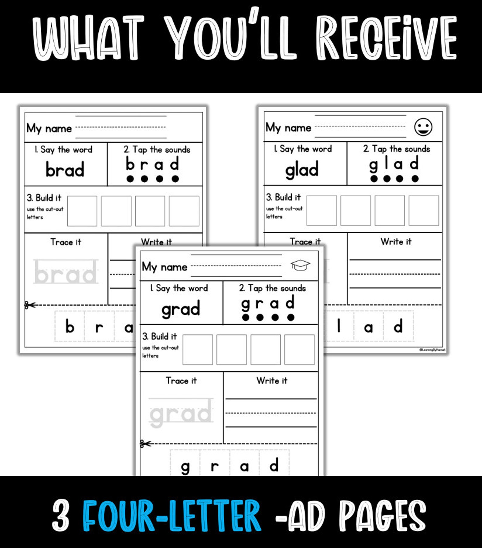 CVC ad Word Family Worksheets CVC Words Kindergarten - Etsy