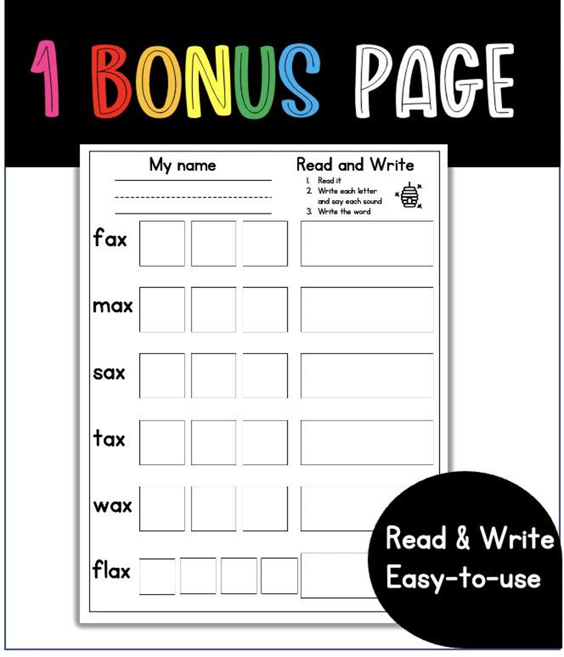 CVC -ax Word Family Worksheets | CVC Words | Kindergarten Reading ...