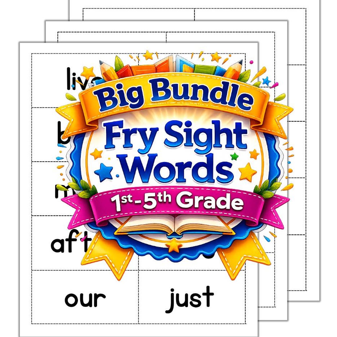 1,000 Fry Sight Words Downloadable BIG BUNDLE | Sight Words Printable ...