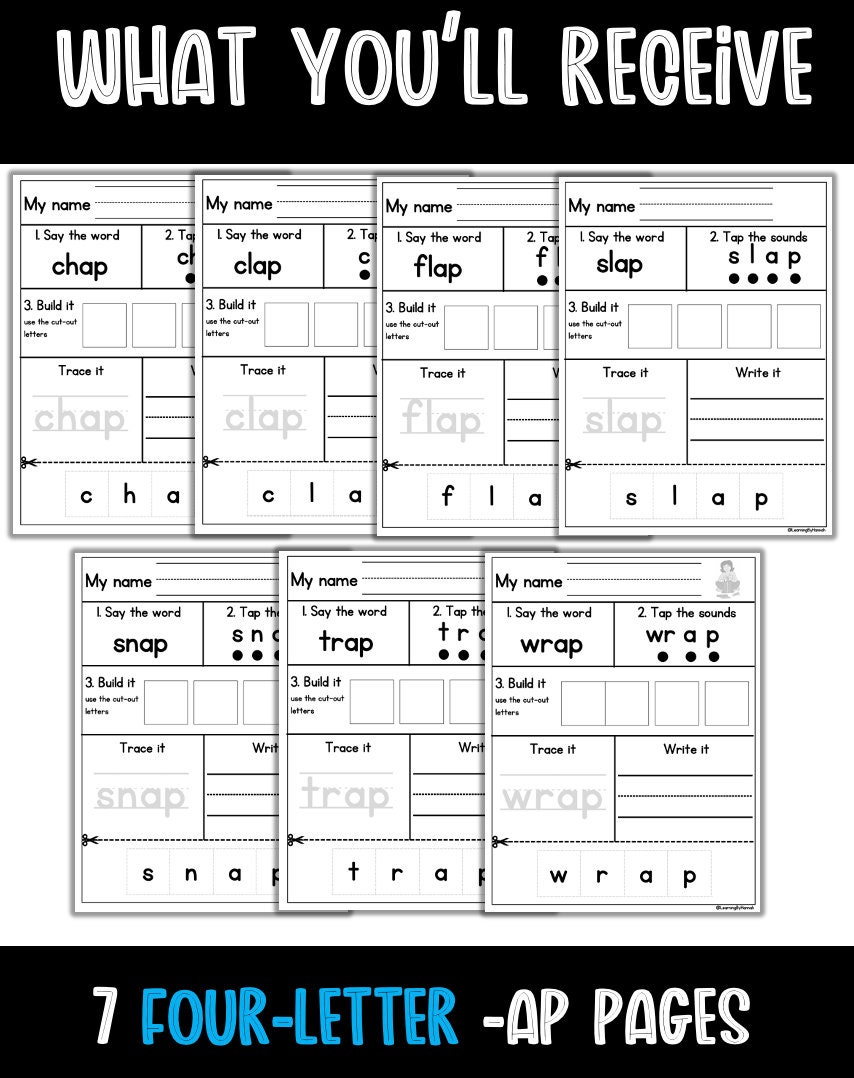 CVC -ap Word Family Worksheets | CVC Words | Kindergarten Reading ...