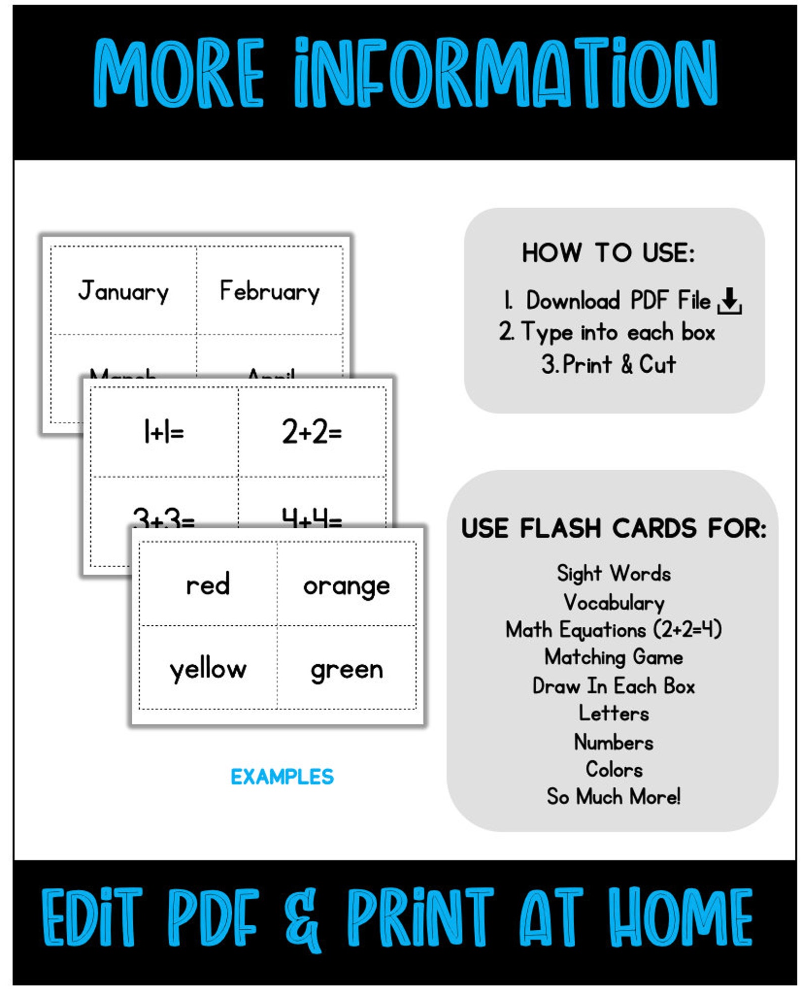 Editable 3x5" Flash Cards With Dotted Lines - 4 per Page | Flashcards ...