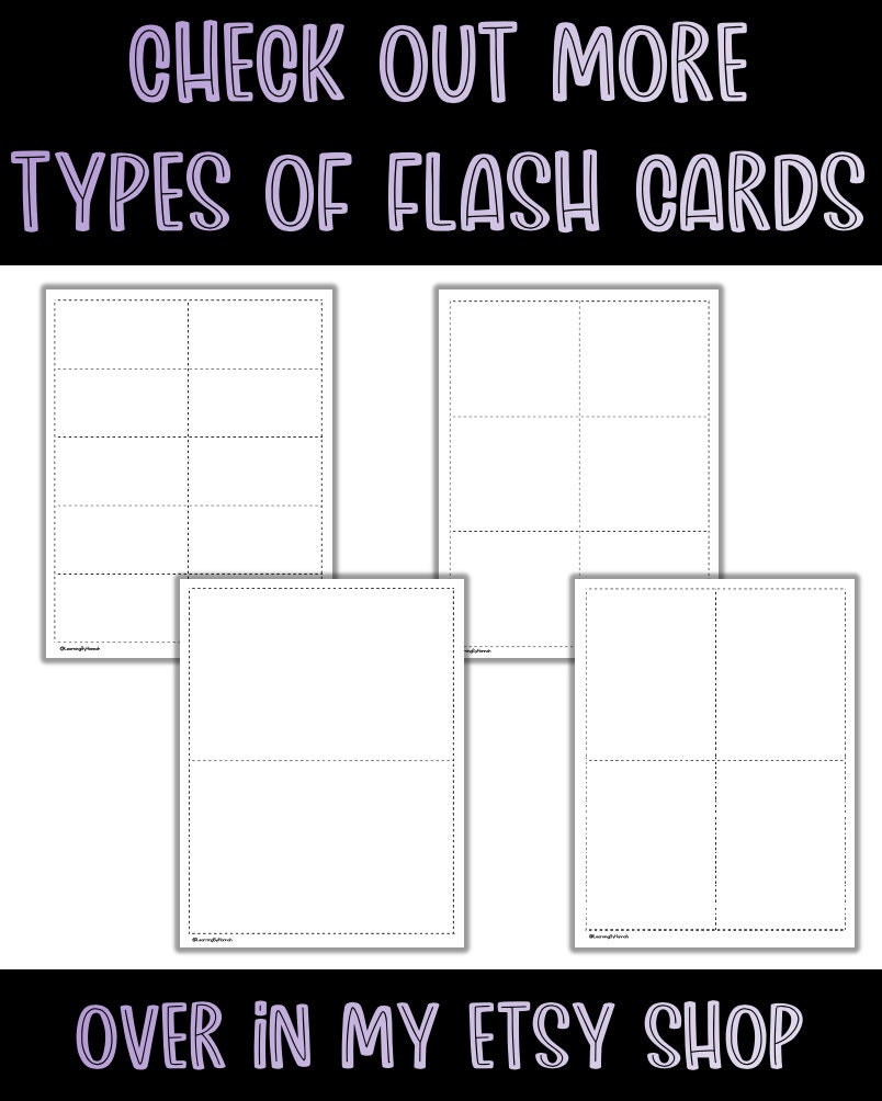 Editable 3x5 Flash Cards With Dotted Lines 4 per Page Flashcards ...