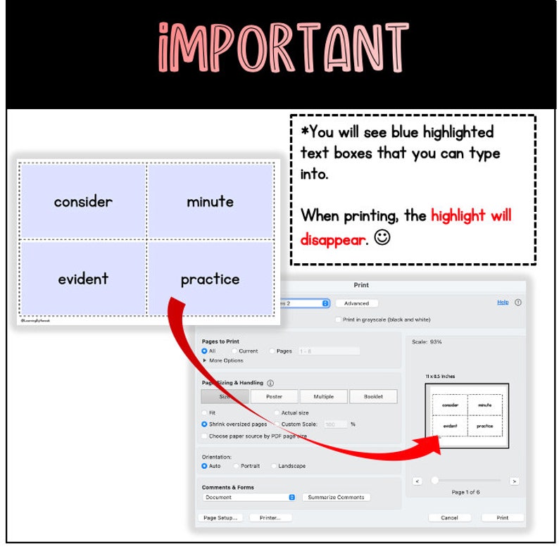 Editable 3x5" Flash Cards With 5 Different Fonts | Flashcards Template ...