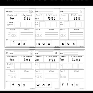 CVC -ax Word Family Worksheets | CVC Words | Kindergarten Reading ...