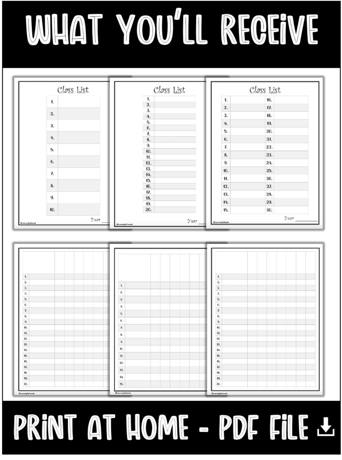 Class List PDF - Customizable & Editable for Teachers - Etsy