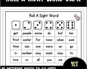 Roll A Sight Word Game | Sight Word Practice for the Second Set of 100 ...