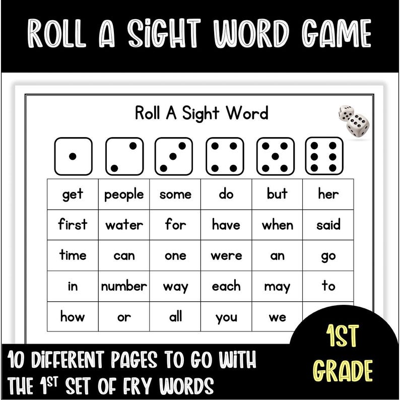 Roll A Sight Word Game | Sight Word Practice for the First Set of 100 ...