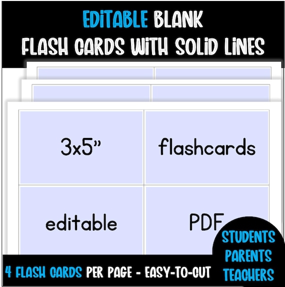 3x5 Flashcard Template