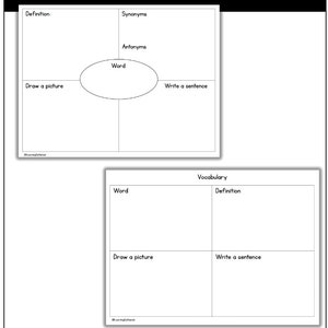 Vocabulary Template | Vocabulary Words | Practice Definitions ...