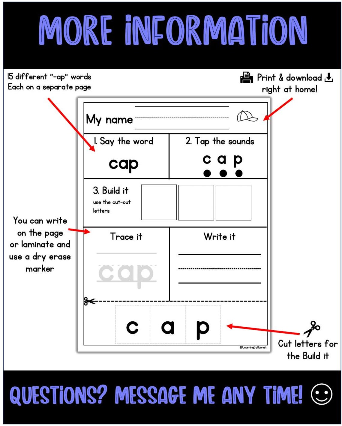 CVC -ap Word Family Worksheets | CVC Words | Kindergarten Reading ...