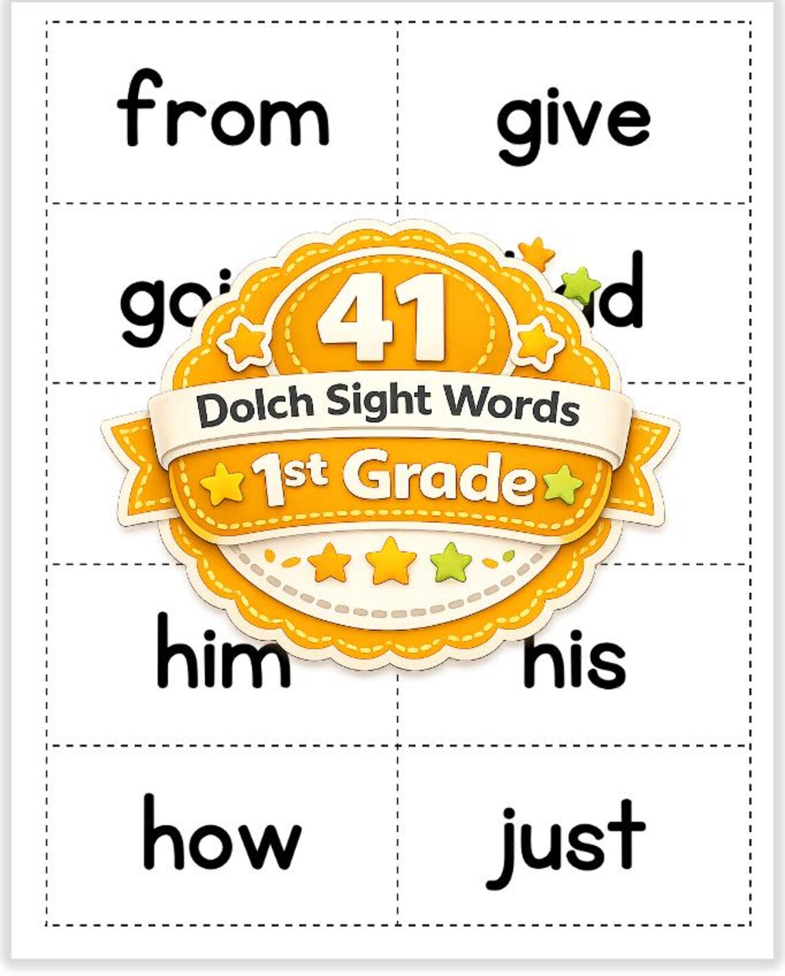 First Grade Dolch Sight Words Downloadable | First Grade Flash Cards ...