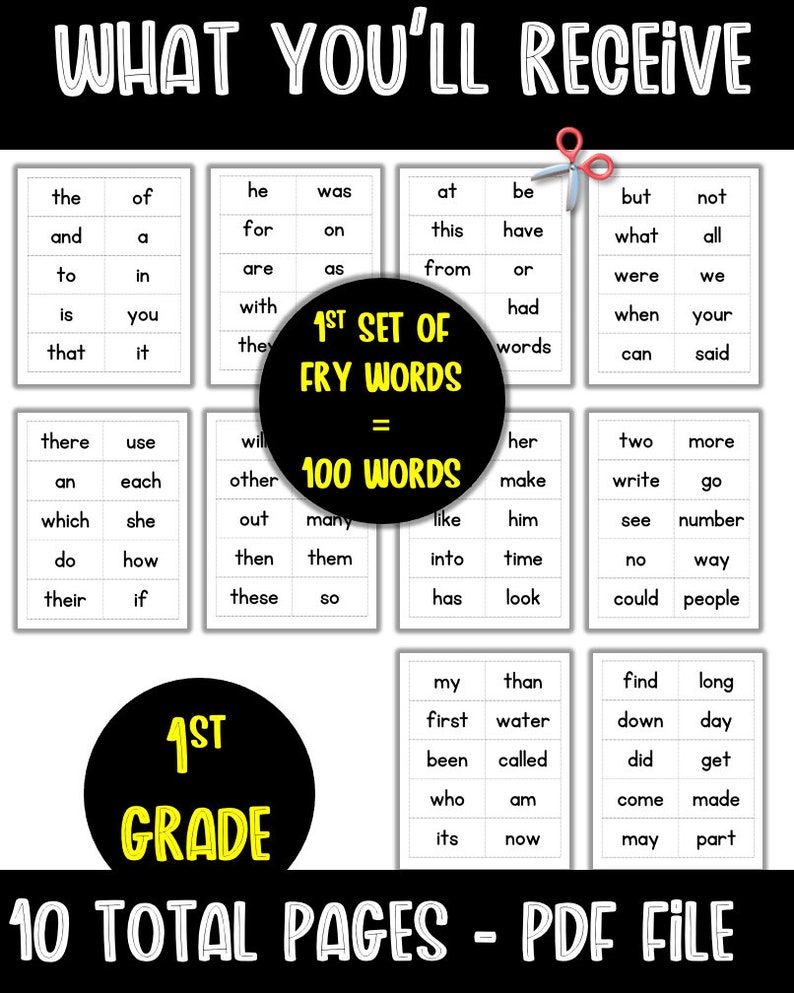 BUNDLE 300 Fry Sight Words Downloadable | Fry Sight Words Printable ...
