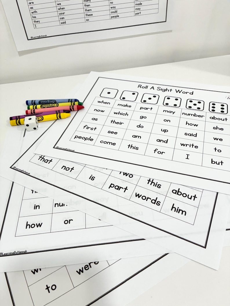 Roll A Sight Word Game for Kindergarten & 1st Grade | Printable Reading ...