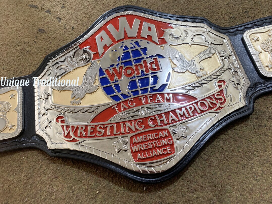 AWA World Tag Team Heavyweight Wrestling Championship Belt 4mm Zinc ...