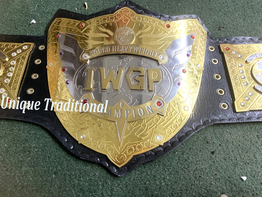 IWGP World V5 Heavyweight Wrestling Championship Belt Brass Dual Gold ...