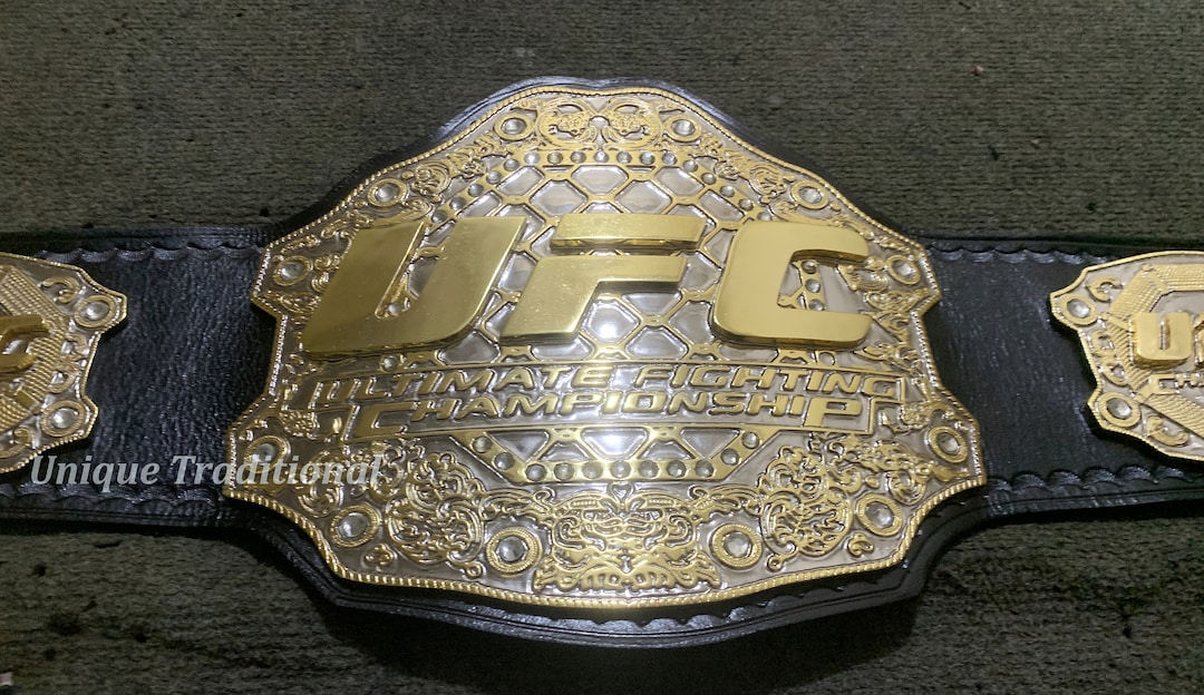 New UFC Ultimate Wrestling Championship Belt 4mm Zinc Adult Size Dual ...