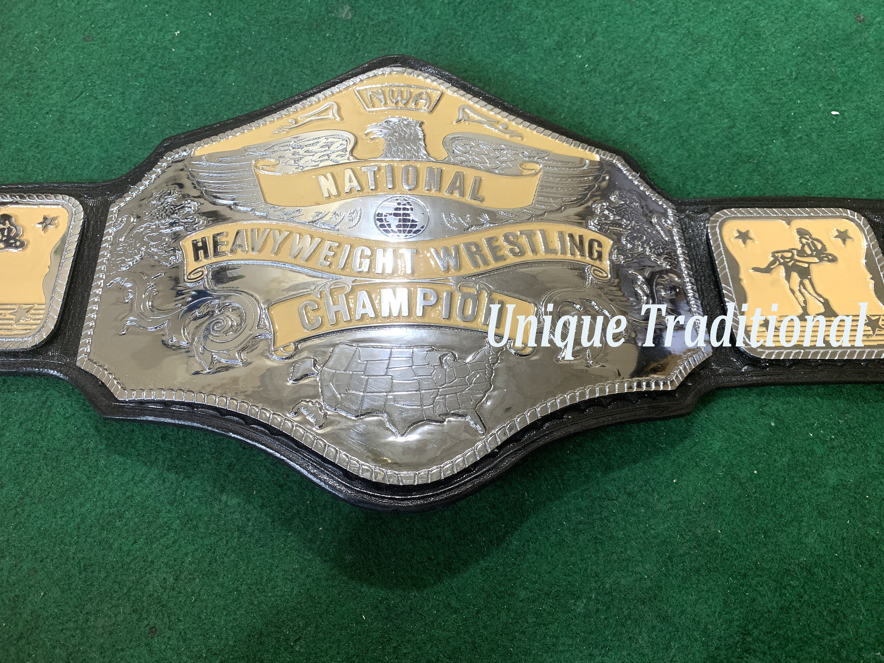 NWA National Heavyweight Wrestling Championship Belt 4mm Zinc Silver ...