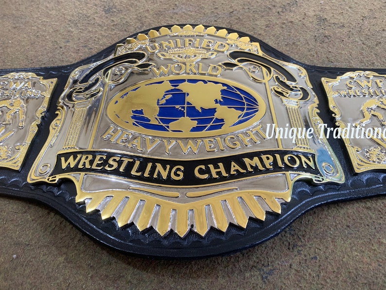 Unified World USWA Wrestling Championship Belt 4mm Zinc Gold - Etsy
