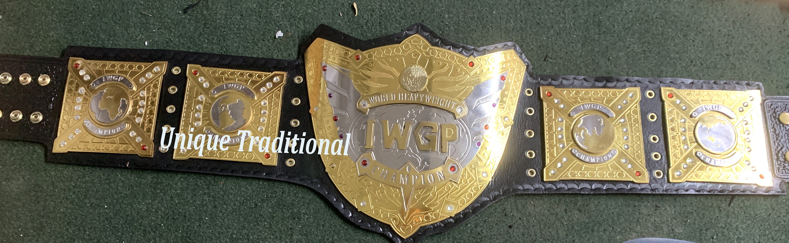 IWGP World V5 Heavyweight Wrestling Championship Belt Brass Dual Gold Plated Belt - Etsy