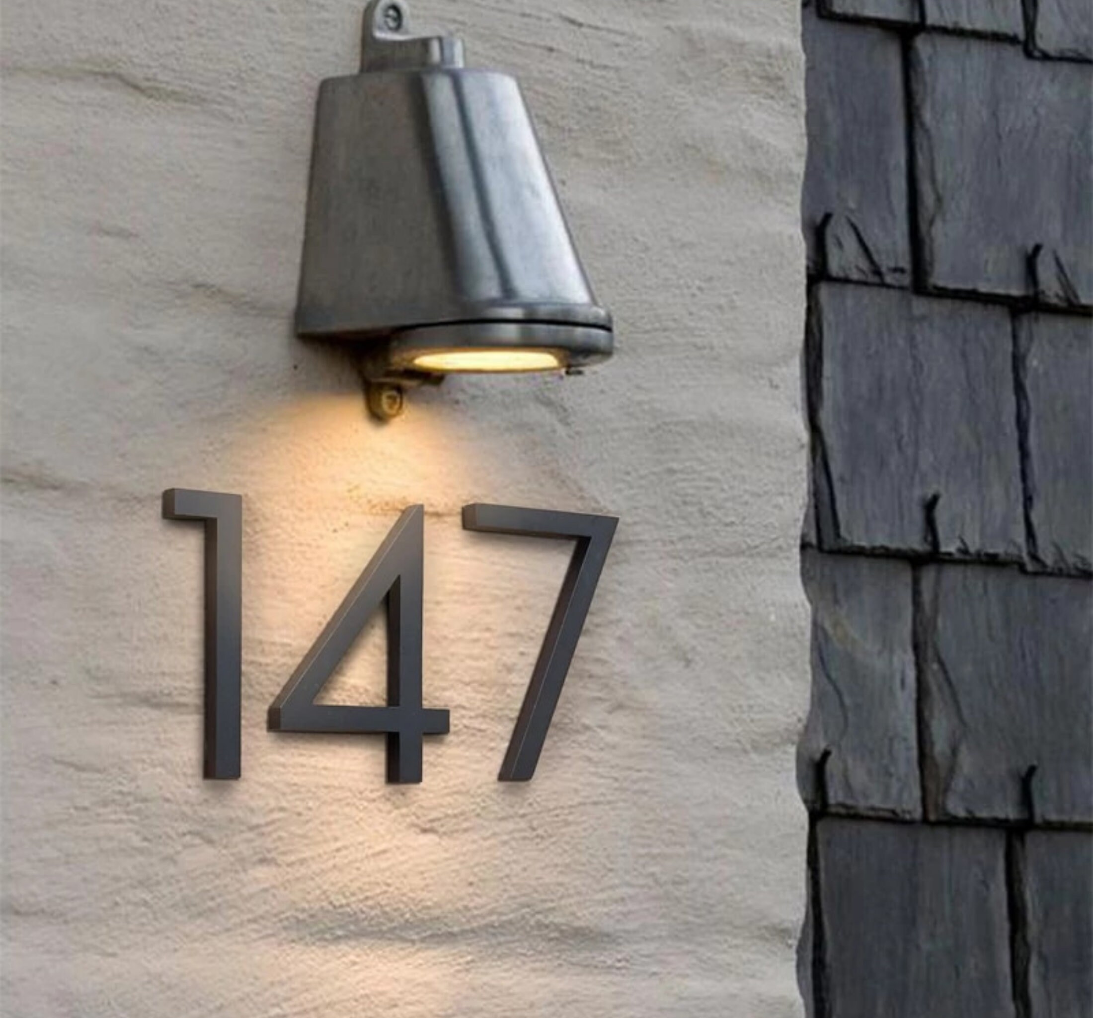 Black Floating House Numbers Floating Address Sign Door Numbers Address ...