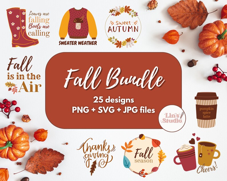 Fall Svg Bundle, Autumn Svg, Pumpkin, Thanksgiving, for Cricut ...