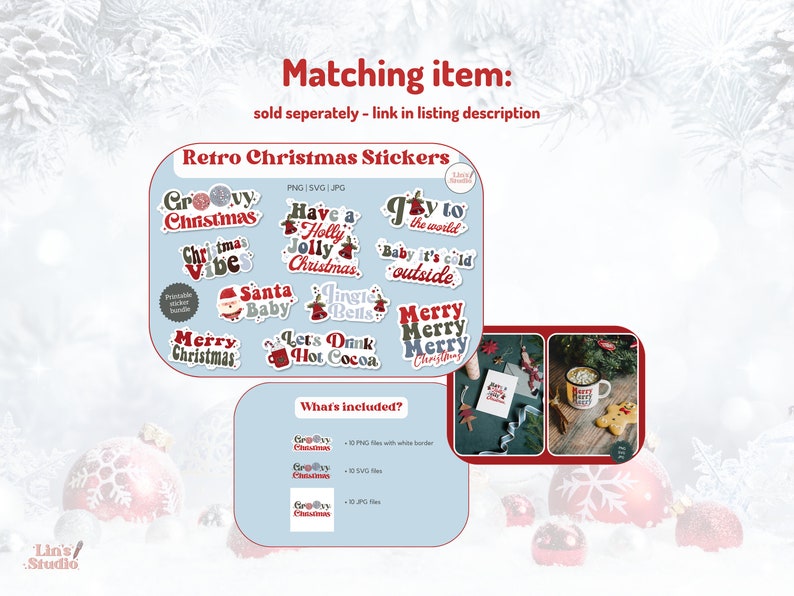 Printable Groovy Christmas Gift Tags, Editable in Corjl, DIY Holiday ...