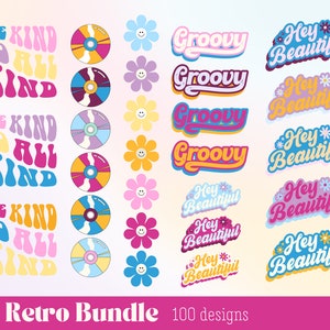 Retro SVG Bundle, Groovy Designs, Cricut, Boho Inspirational Quotes ...