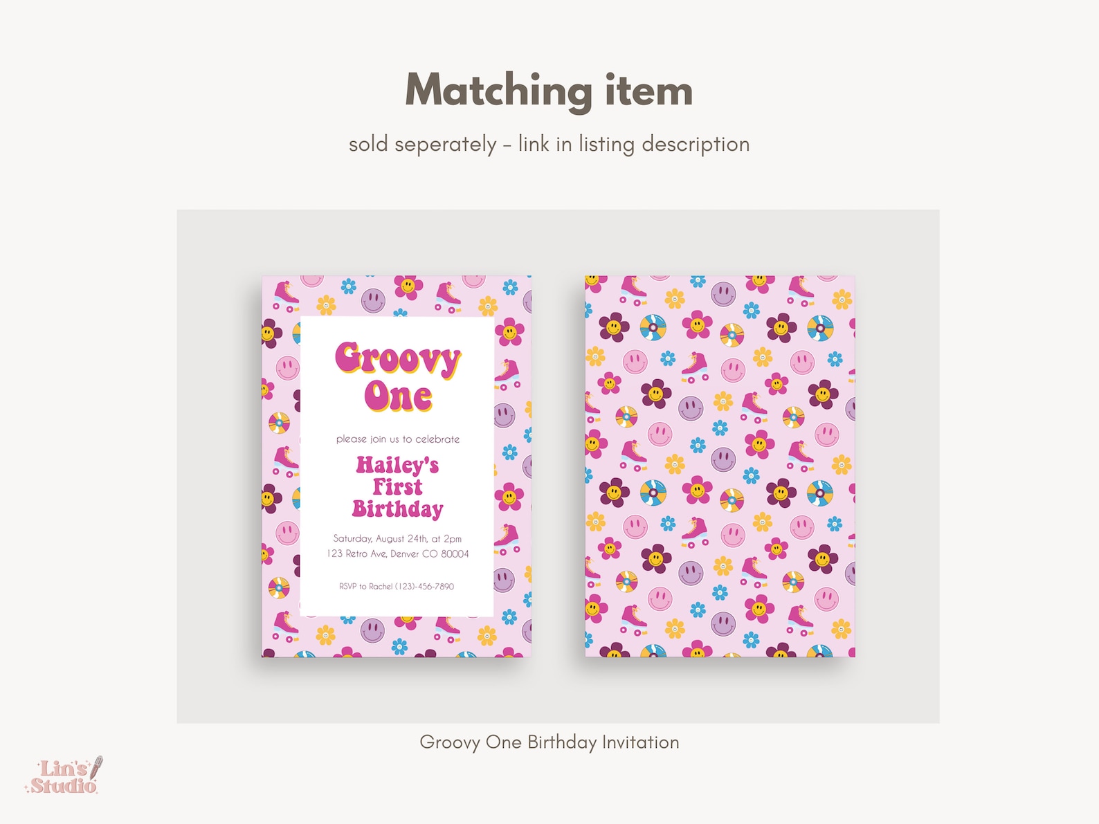 Groovy Water Bottle Label, Retro, Flower, Smiley Birthday, Groovy Party ...