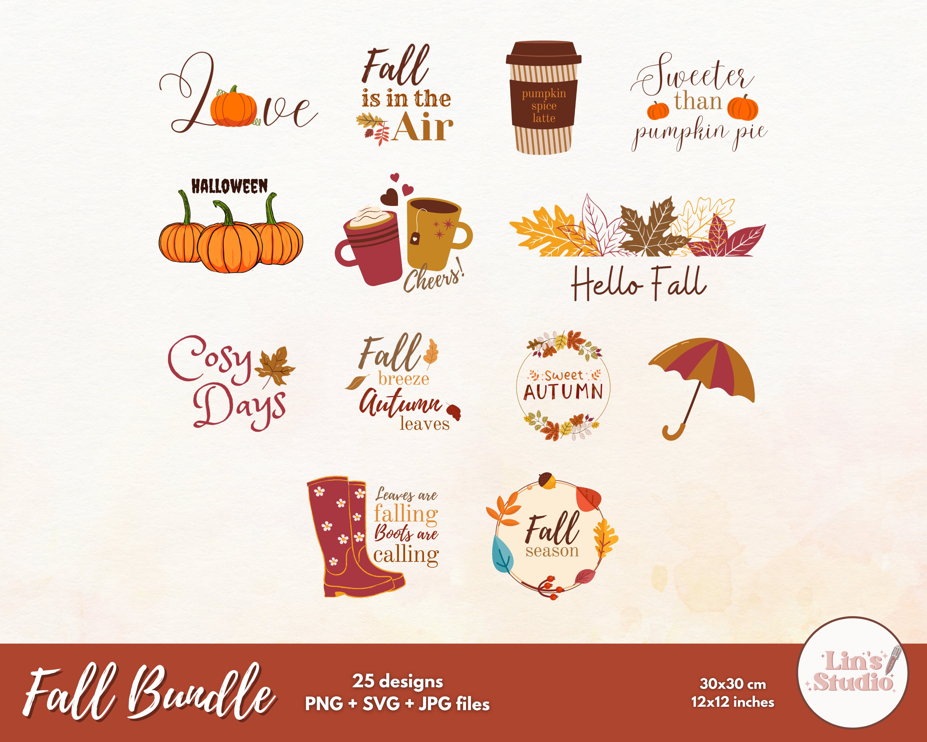 Fall Svg Bundle, Autumn Svg, Pumpkin, Thanksgiving, for Cricut ...