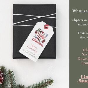 Printable Groovy Christmas Gift Tags, Editable in Corjl, DIY Holiday ...