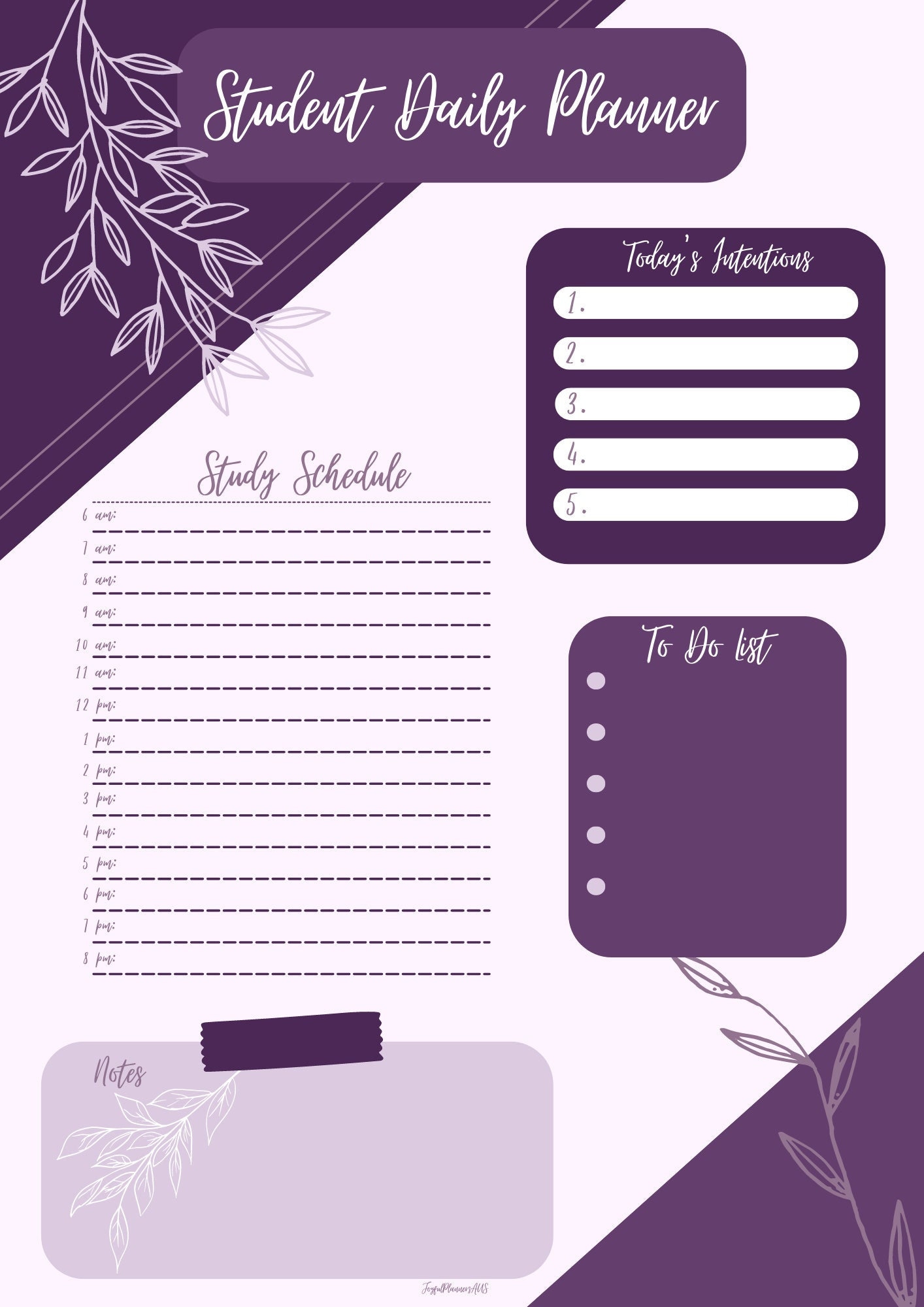 Student Daily Planner Lavender - Etsy