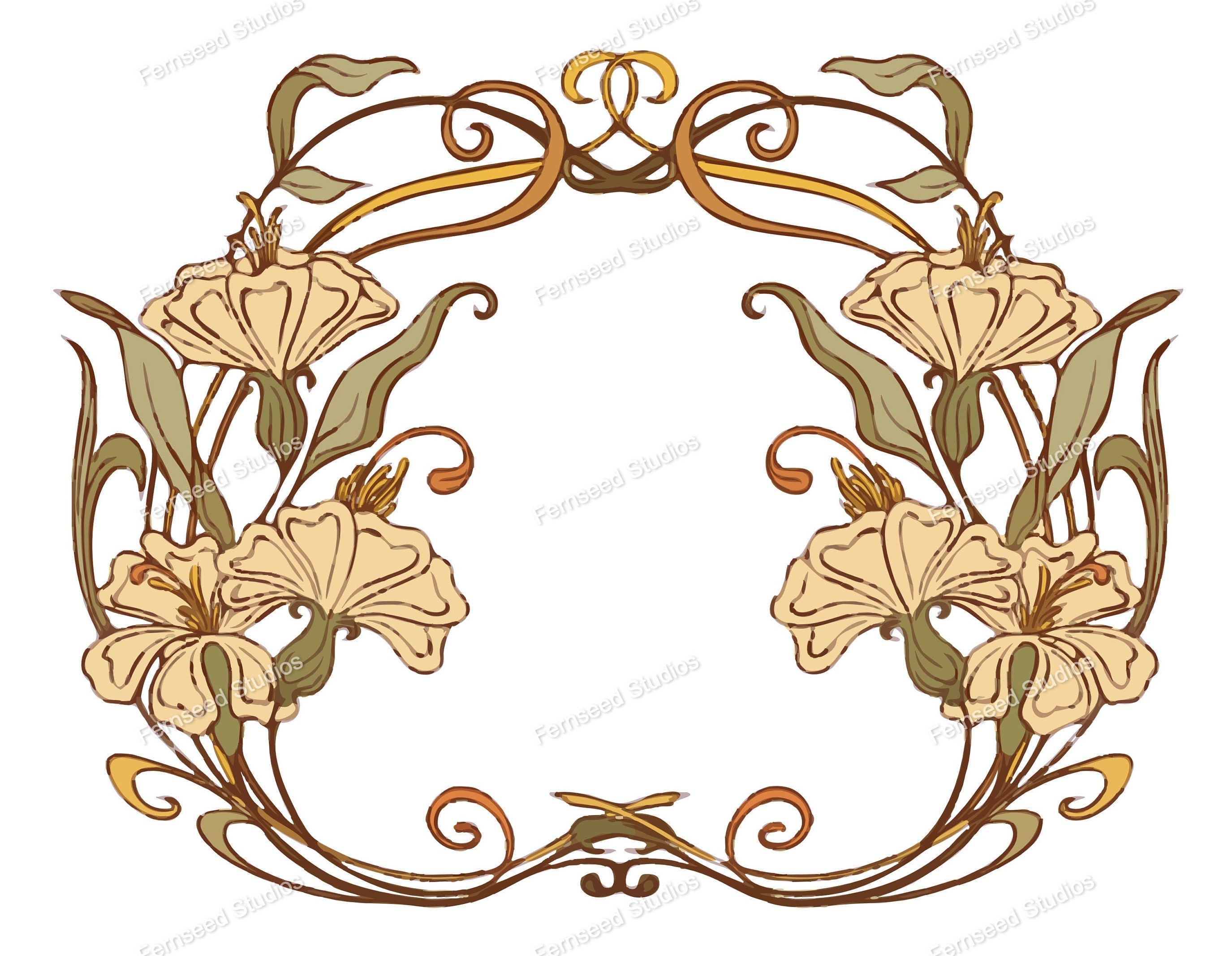 Art Nouveau Vector Carnations - Etsy