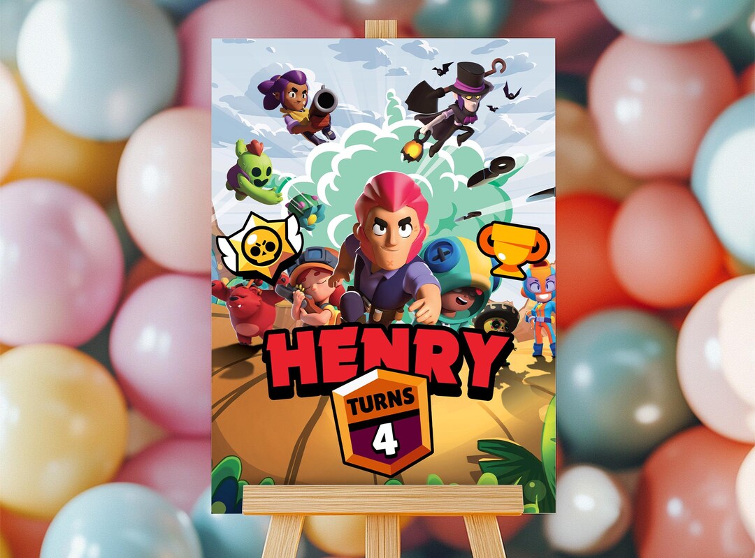 Brawl Stars Custom Birthday Sign | Personalized Shelly Decor | Kids ...