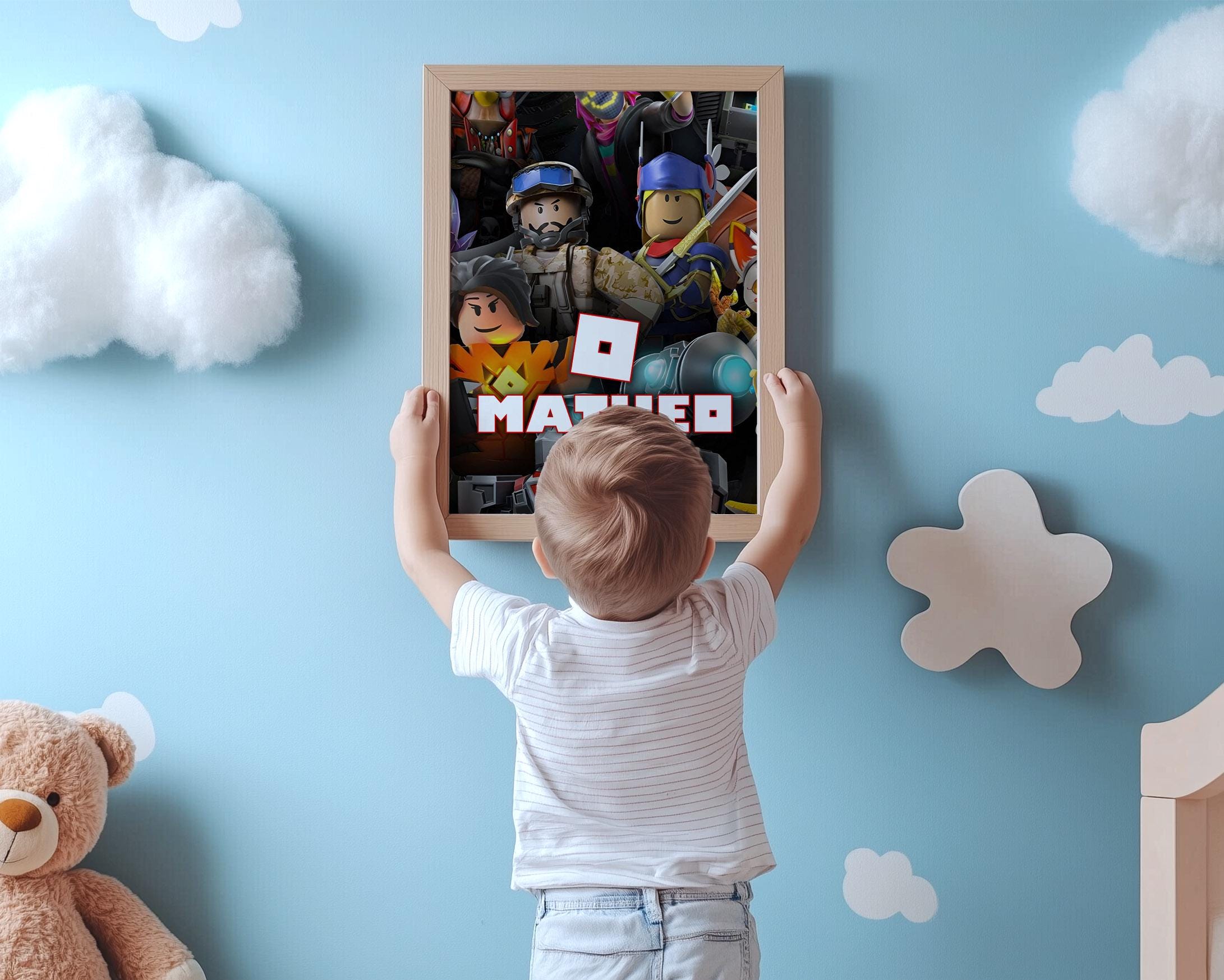 Roblox Custom Name Poster | Personalized Nursery Decor | Art Print for ...