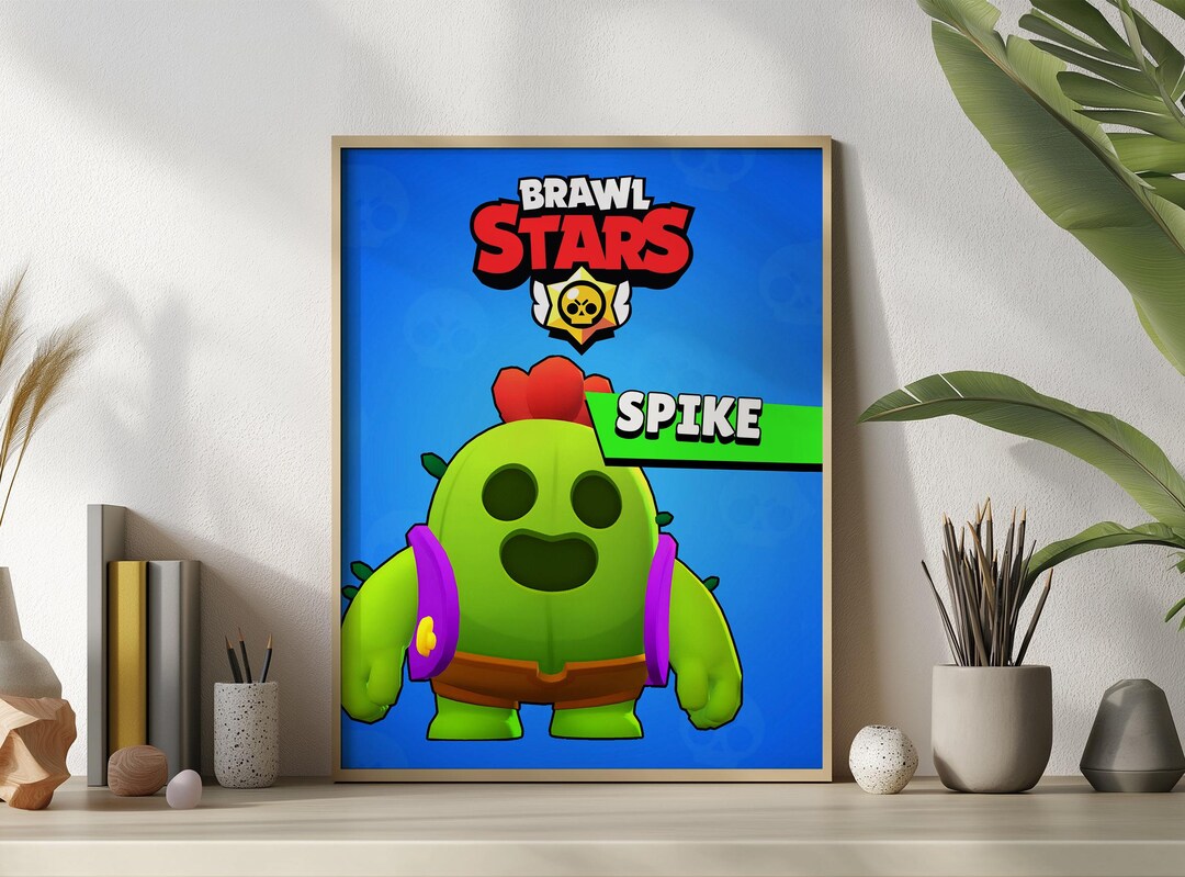 Spike Brawl Stars Poster | Kids Wall Art | Brawl Nursery Decor | Shelly ...
