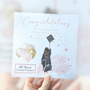 Masters Congratulations Graduation Card for Daughter With Degree and ...
