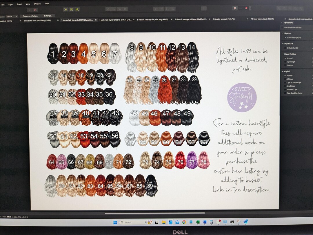 Custom Hairstyle for Cards - Add On - Etsy